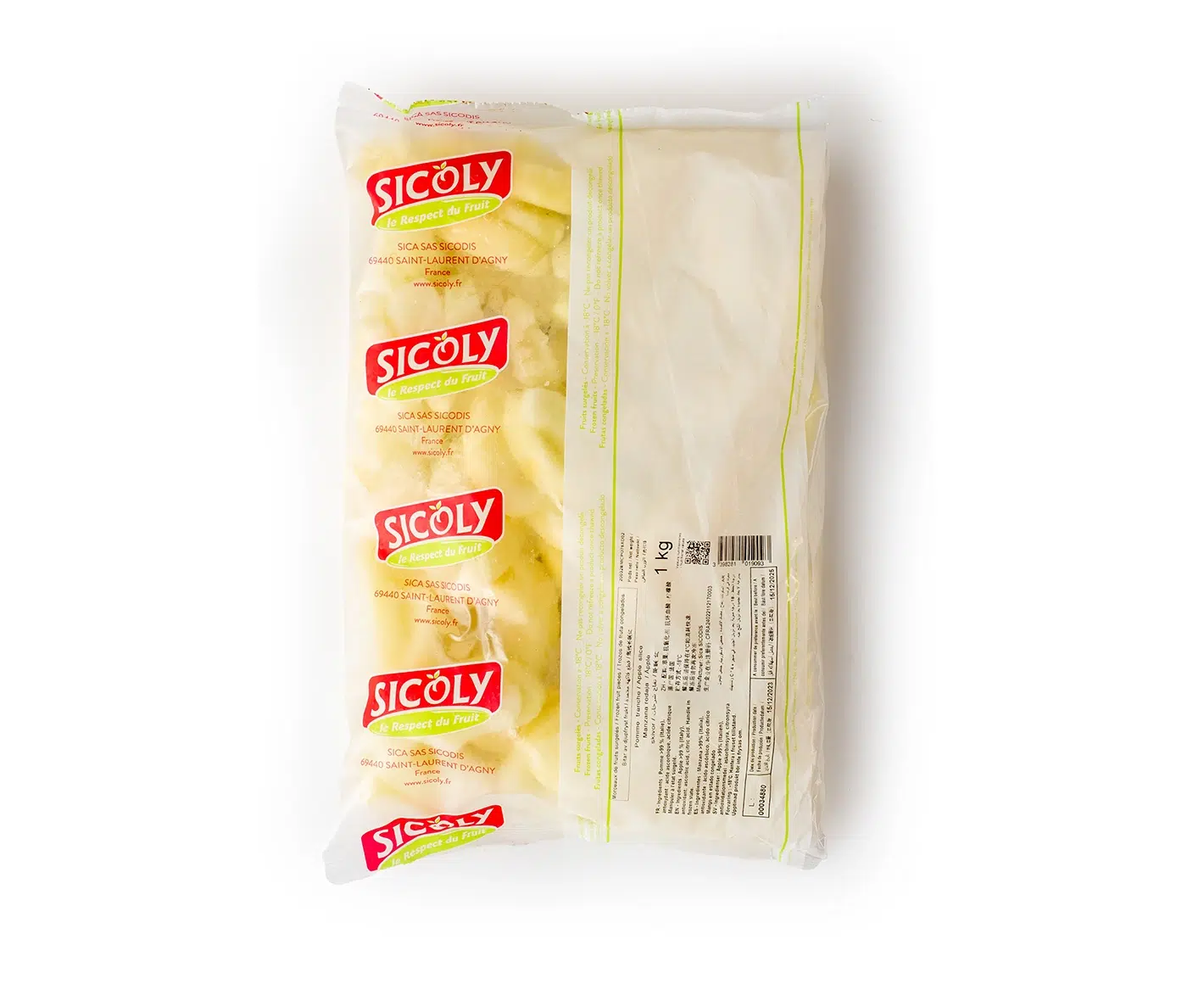 Pomme - Tranches de fruit surgelés - Sicoly