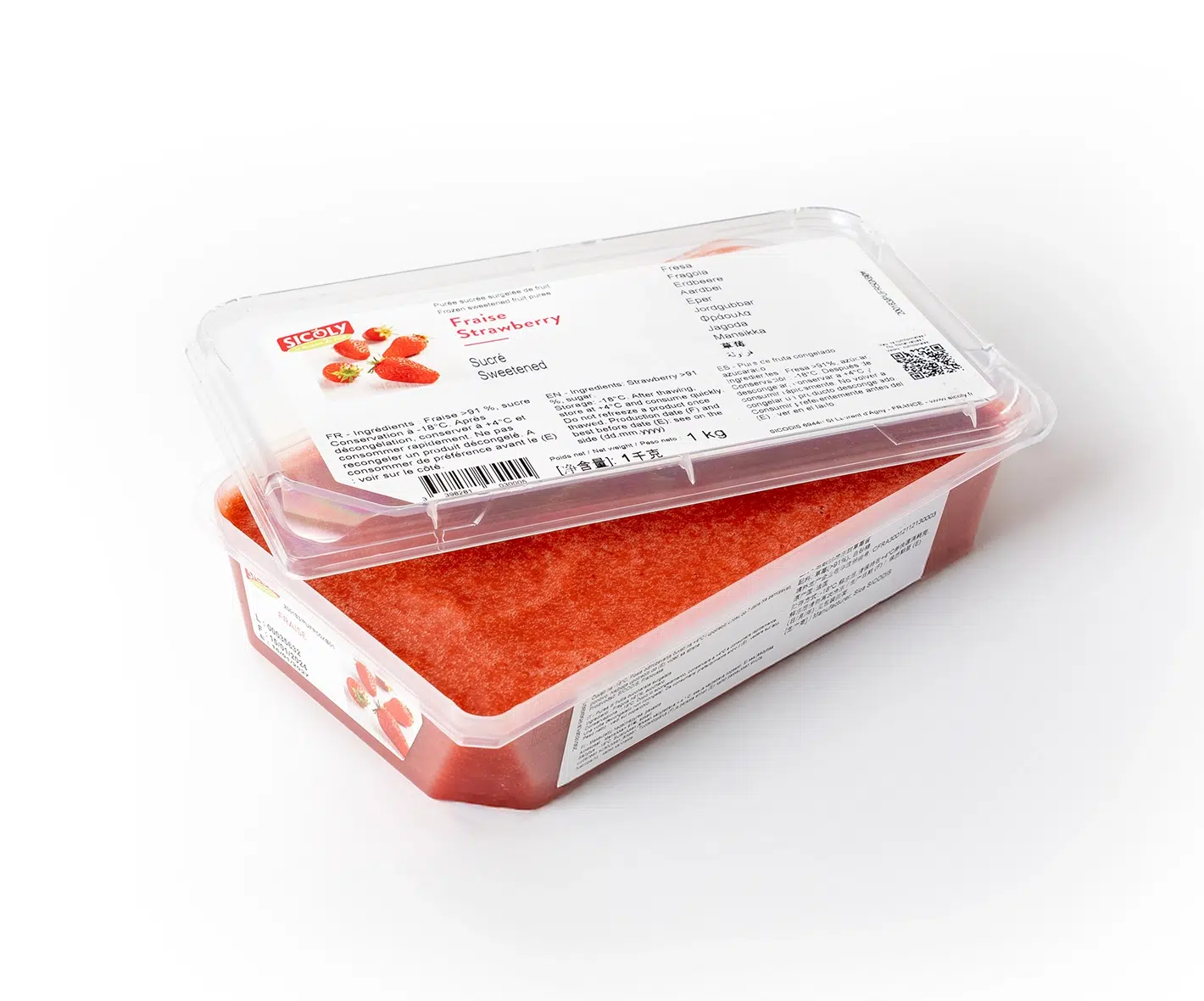 Strawberry - Sweetened frozen fruit puree - Sicoly