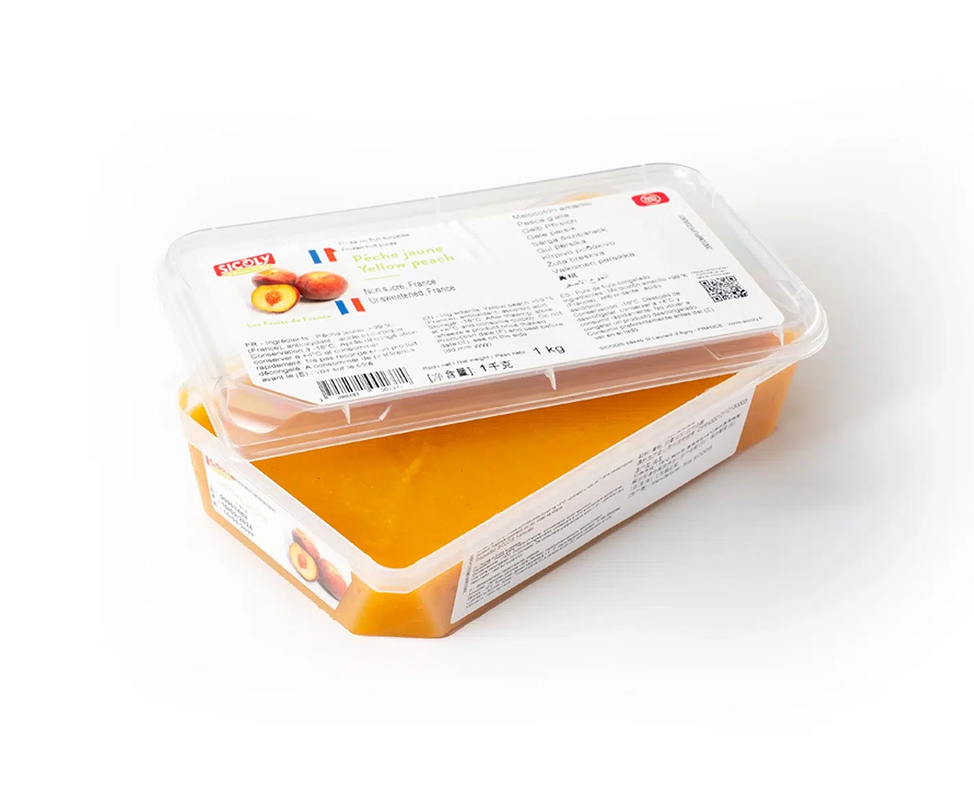 Pêche jaune France - Purée de fruit surgelée - Sicoly